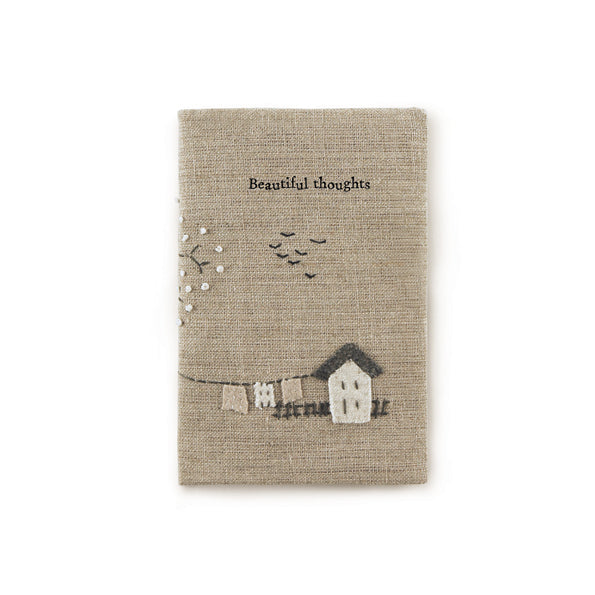 Small Linen Notebook - Beautiful Thoughts – Greige Lifestyle