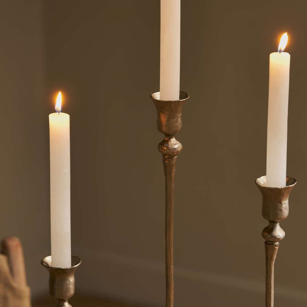 Hammered Tall Antique Brass Candlestick - Three Sizes – Greige Lifestyle