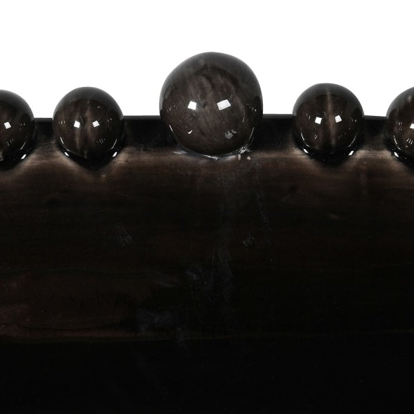 Large Charcoal Oval Ceramic Bowl with Bobbles on Rim – Greige Lifestyle