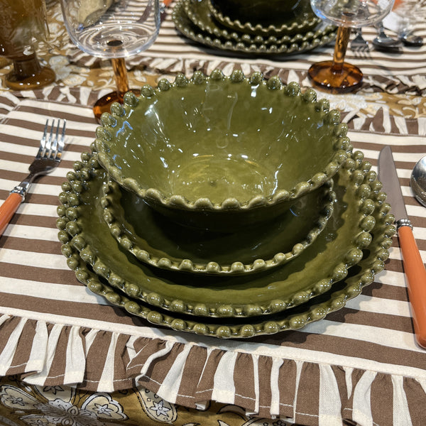 Scalloped Edge Dinnerware - Green - Dinner Plate - Set of Four – Greige ...