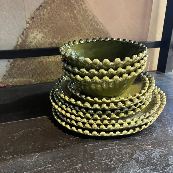 Scalloped Edge Dinnerware - Green - Small Plate - Set of Four – Greige ...
