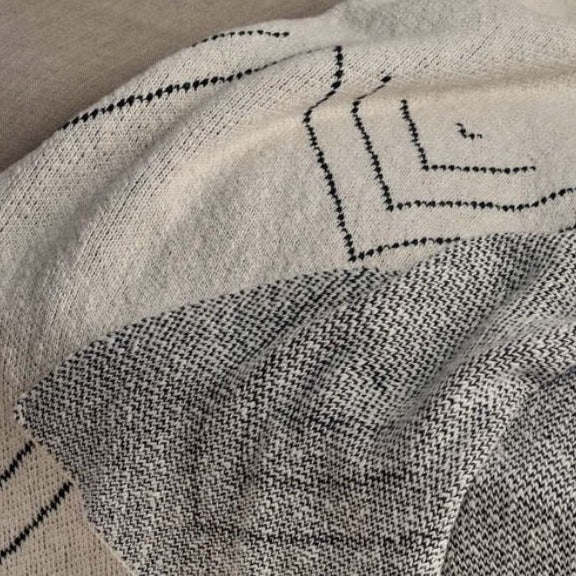 Cotton Throw - Monochrome - Peak Design – Greige Lifestyle