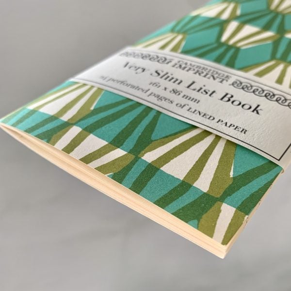 Very Slim List Book Threadwork Sap Green and Turquoise - Cambridge Imp ...