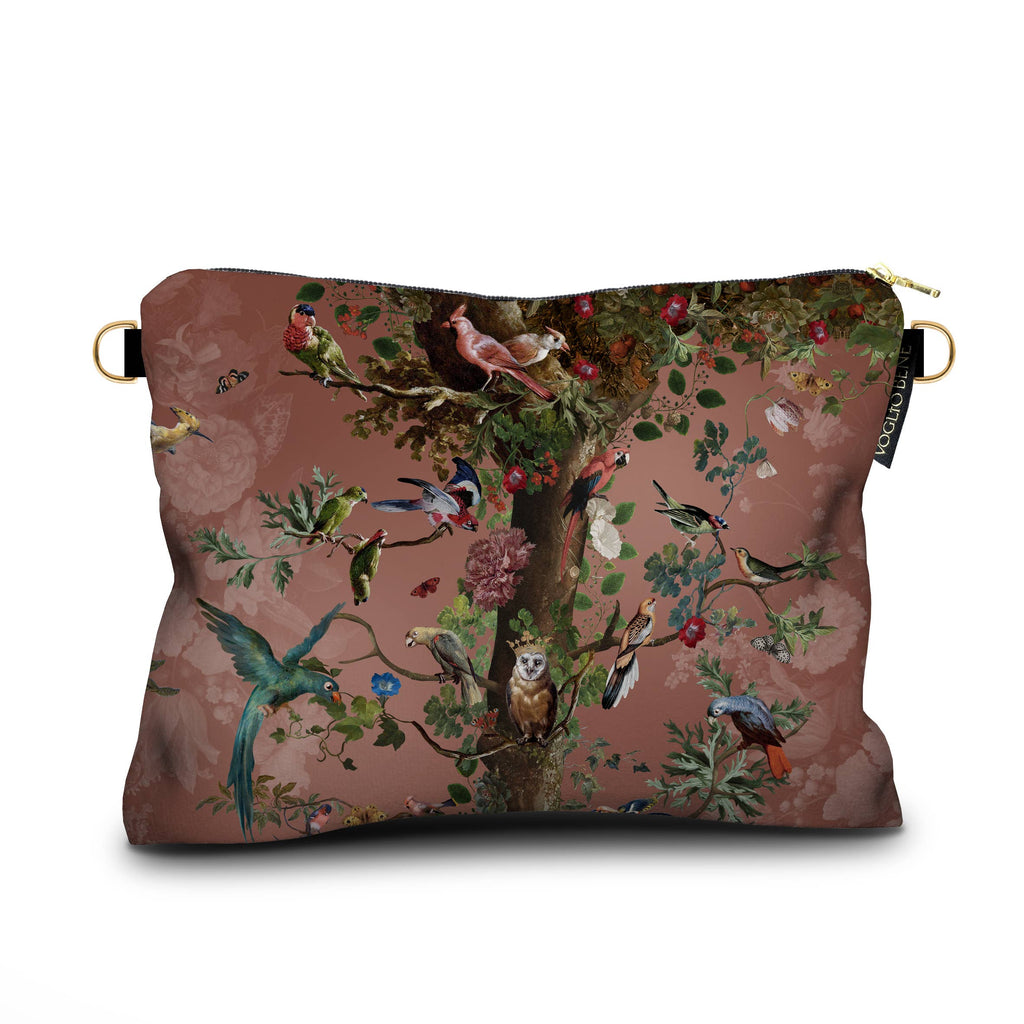 Voglio Bene Large Velvet Pouch - Tree of Life – Greige Lifestyle