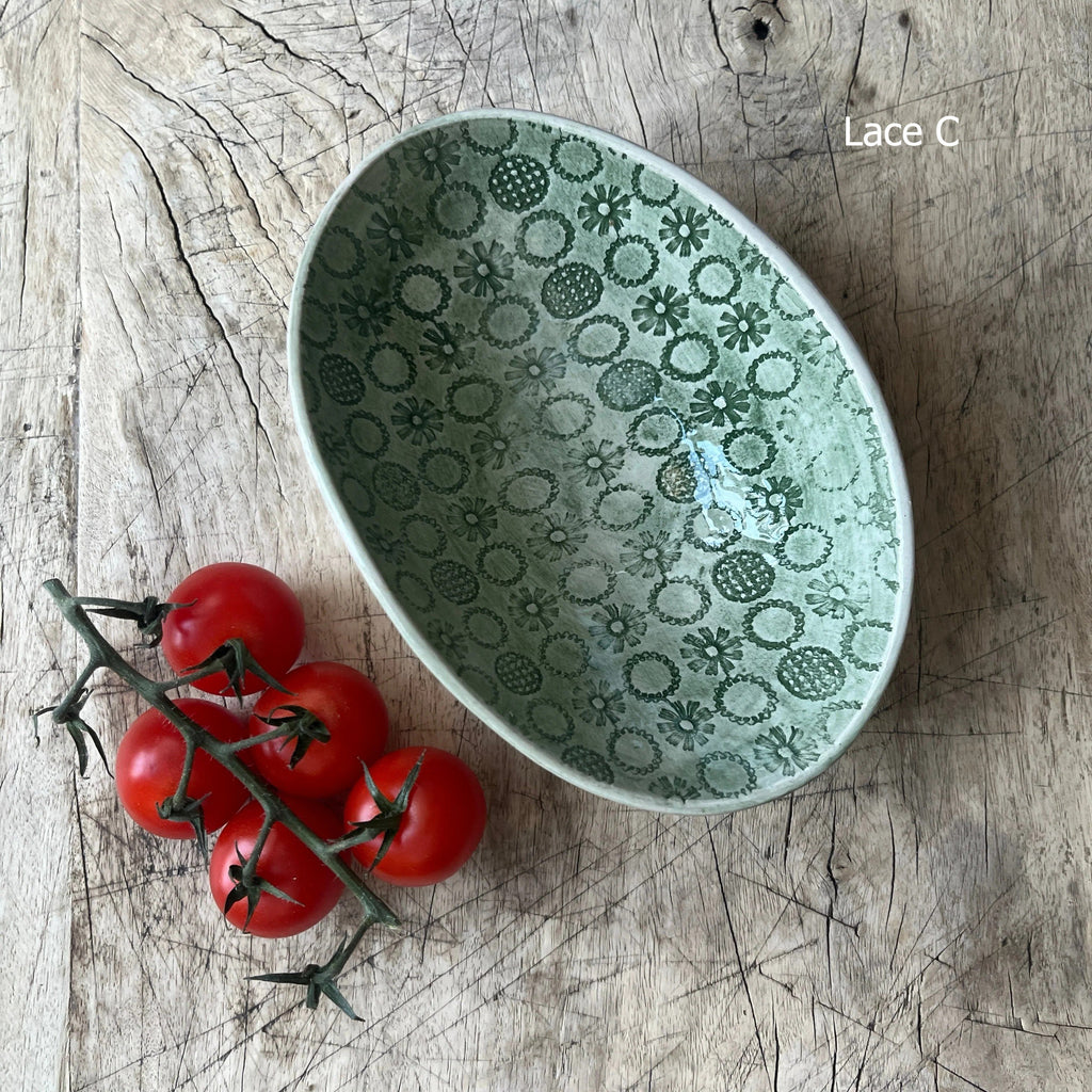 Wonki Ware Oval Bowl - Extra Small - Dark Green Lace – Greige Lifestyle