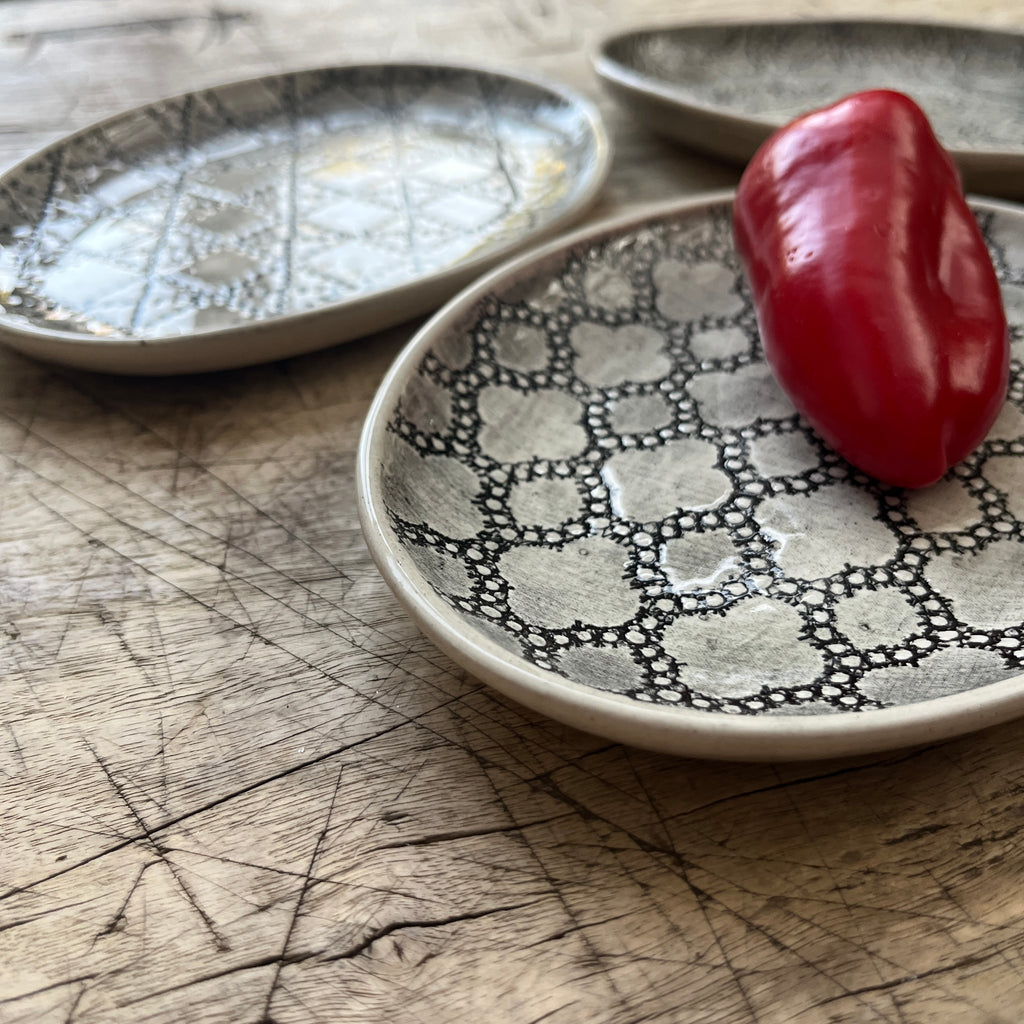 Wonki Ware Sushi or Tapas Flat Plate - Charcoal Lace – Greige Lifestyle