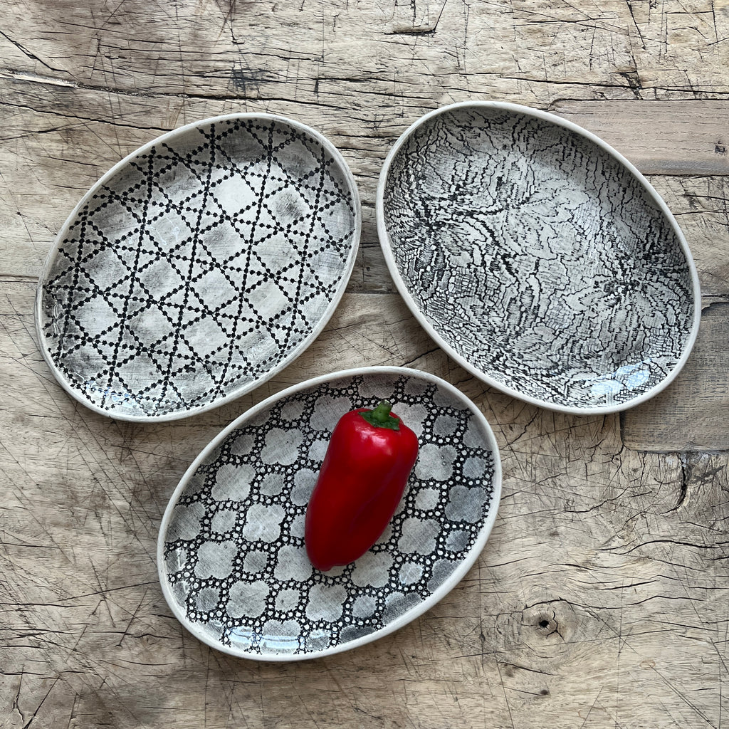 Wonki Ware Sushi or Tapas Flat Plate - Charcoal Lace – Greige Lifestyle