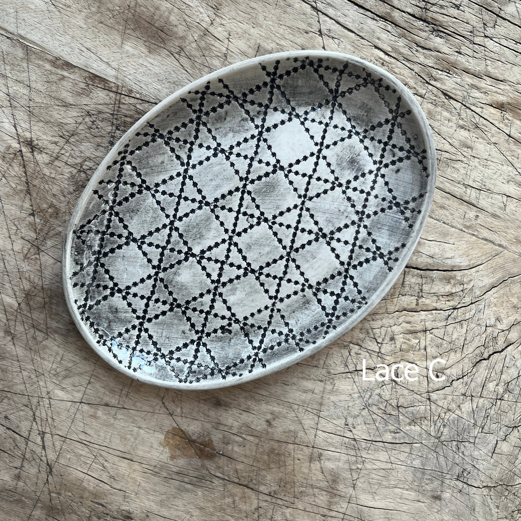 Wonki Ware Sushi or Tapas Flat Plate - Charcoal Lace – Greige Lifestyle