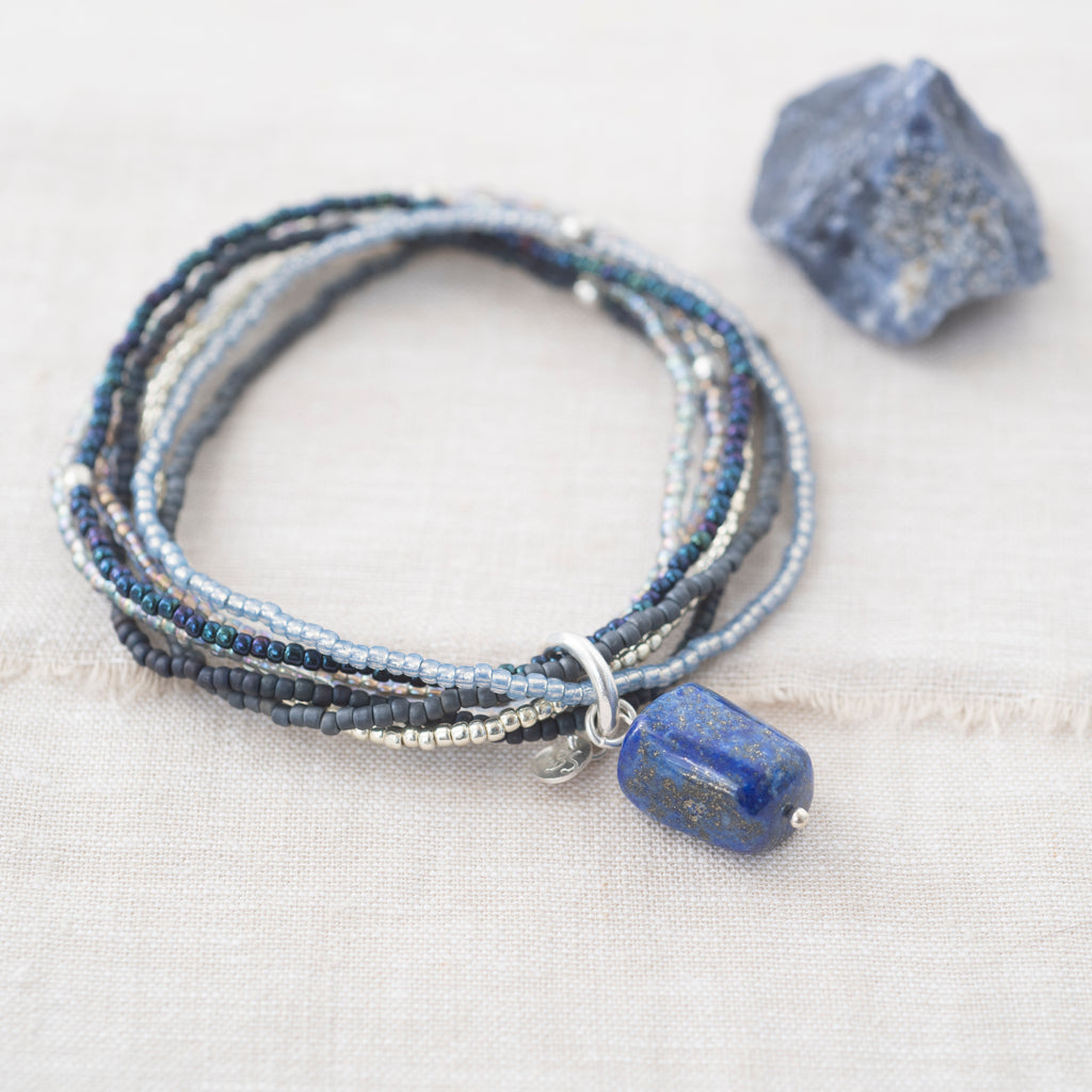Nirmala Lapis Lazuli Silver Bracelet - A Beautiful Story – Greige Lifestyle