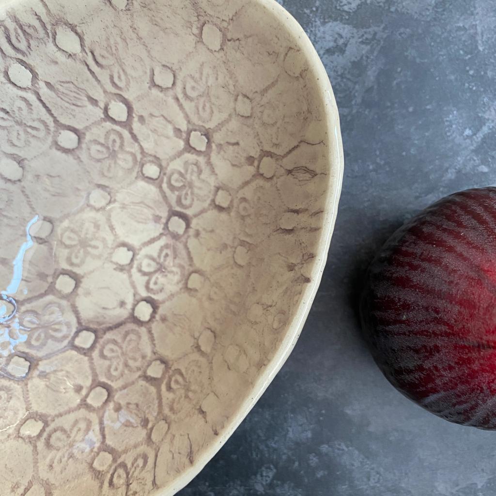 Wonki Ware Oval Bowl - Extra Small - Aubergine Lace