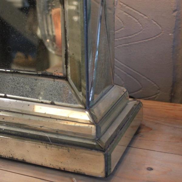 Stunning Bevelled Mirror Lamp Base - Oxidised Antiqued Finish – Greige ...