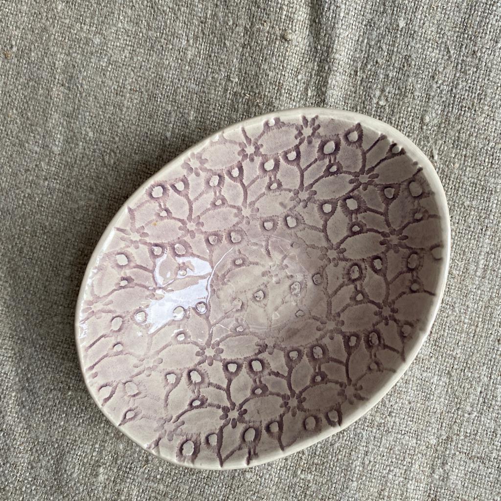 Wonki Ware Oval Bowl - Extra Small - Aubergine Lace