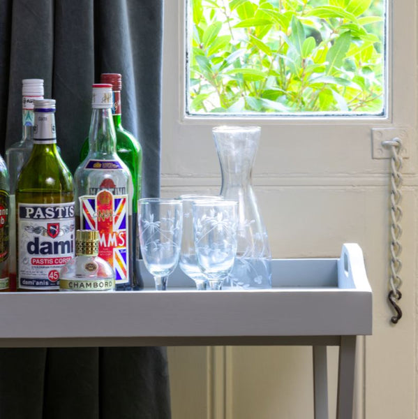 Folding Butler Tray Table - Distressed Grey – Greige Lifestyle