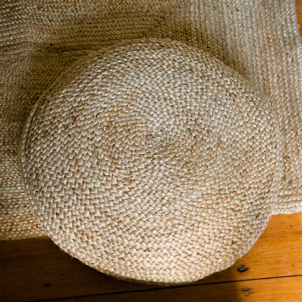 Braided Hemp Pouf - Pouffe – Greige Lifestyle