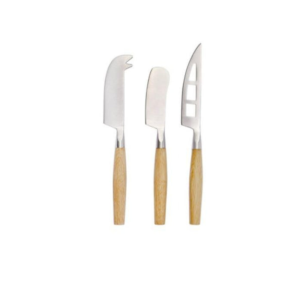 Boxed Set of Three Cheese Knives with Oak Handles – Greige Lifestyle