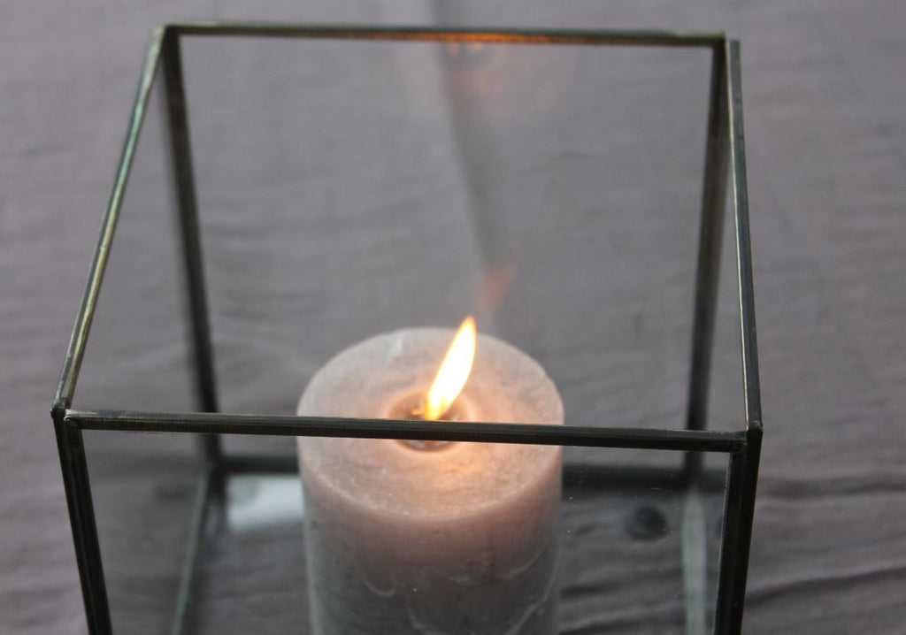 Simple Antique Zinc & Glass Box Lantern - Four Sizes – Greige Lifestyle