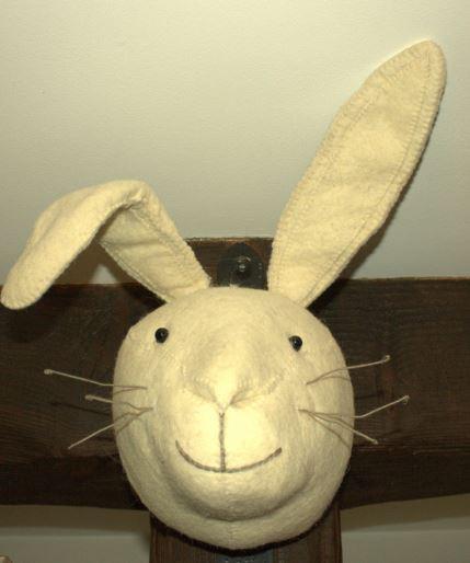 Felt White Rabbit Head – Greige Lifestyle