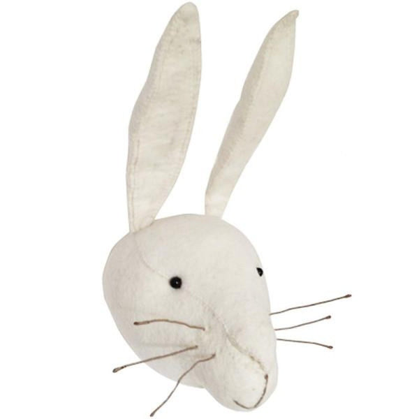 Felt White Rabbit Head – Greige Lifestyle